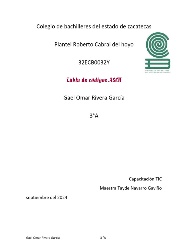 Tabla de Código ASCH | PDF