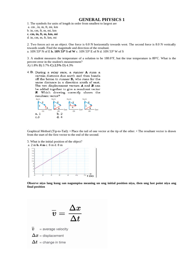General Physics 1 Reviewer | PDF