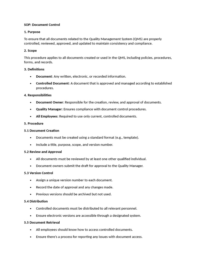 QM - Document Control | PDF