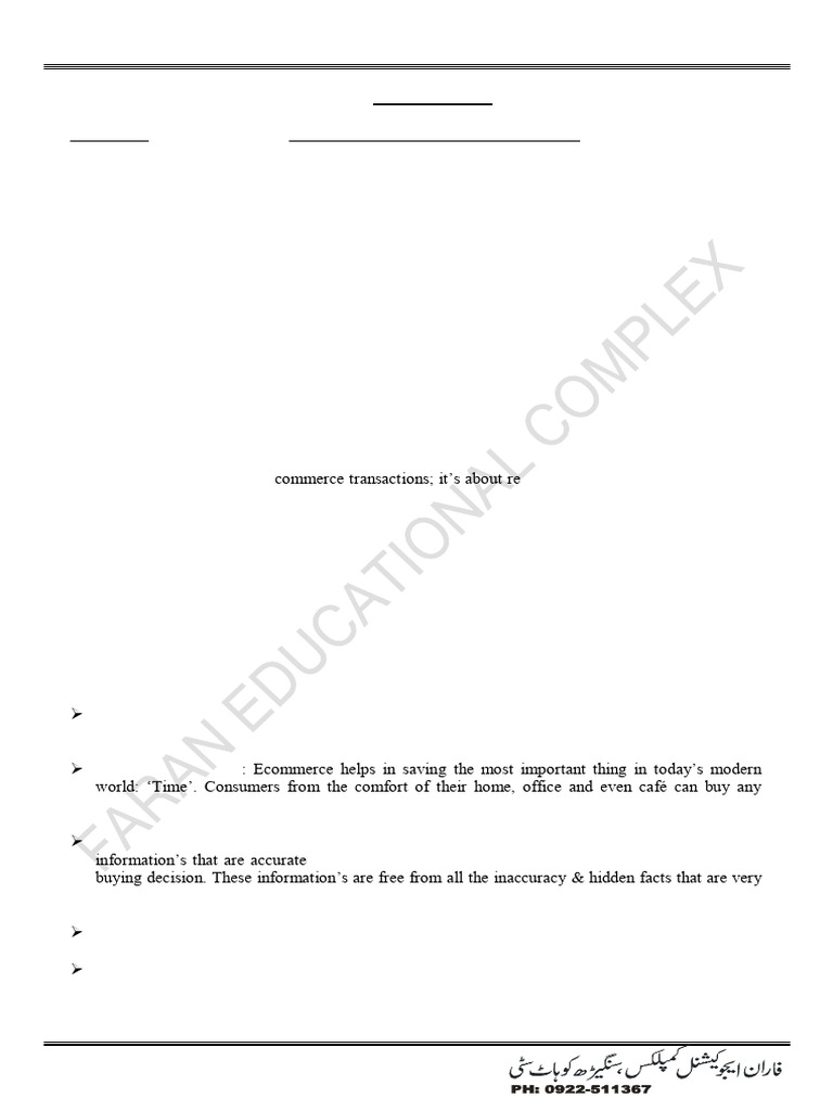 E Commerce Notes | PDF