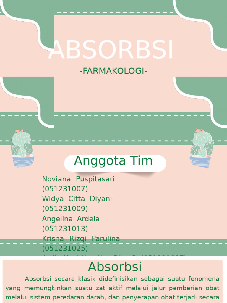 ppt farmakologi (absorbsi) | PDF
