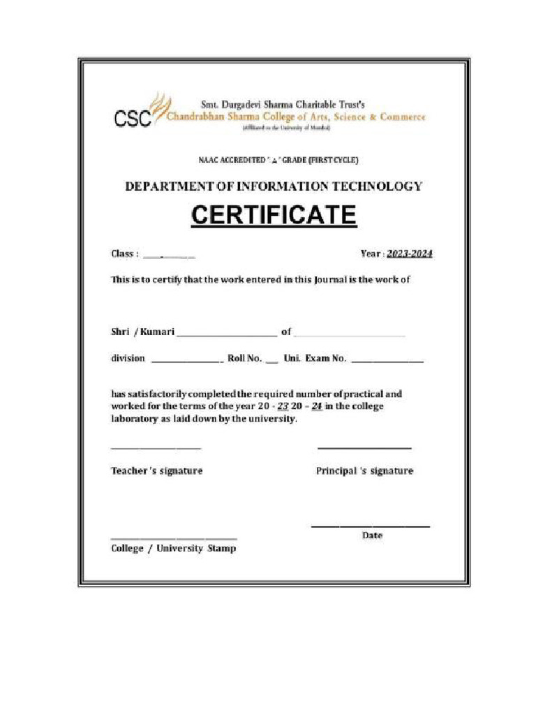 Certificate Page | PDF