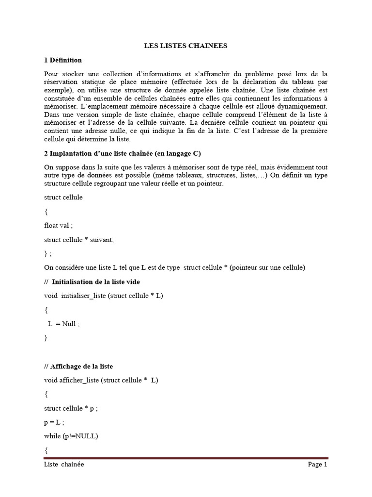6.les Listes Chainees | PDF