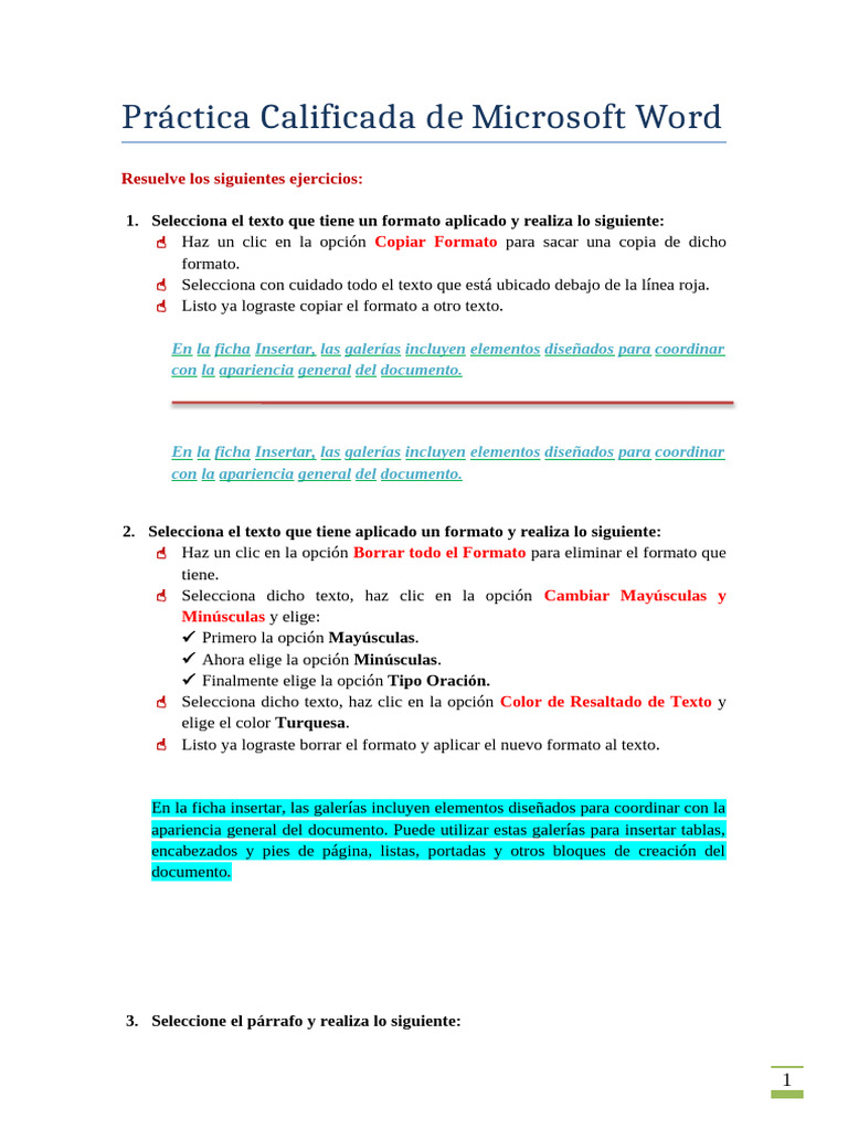 Practica Calificada de Microsoft Word (1) Resuelto | PDF