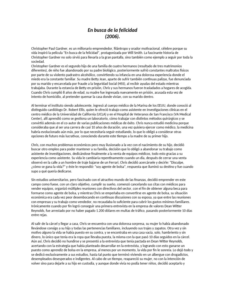 En Busca de La Felicidad | PDF