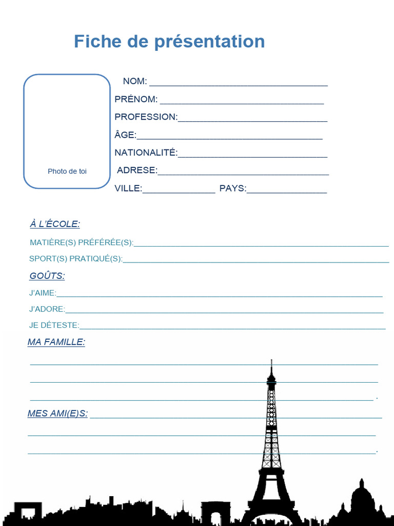 Fiche de Presentation | PDF