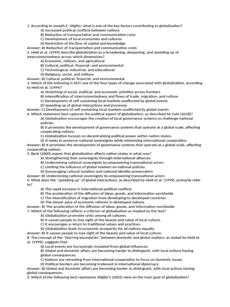 First Summative Test in ProfEd 8 | PDF | Globalization | Finance ...