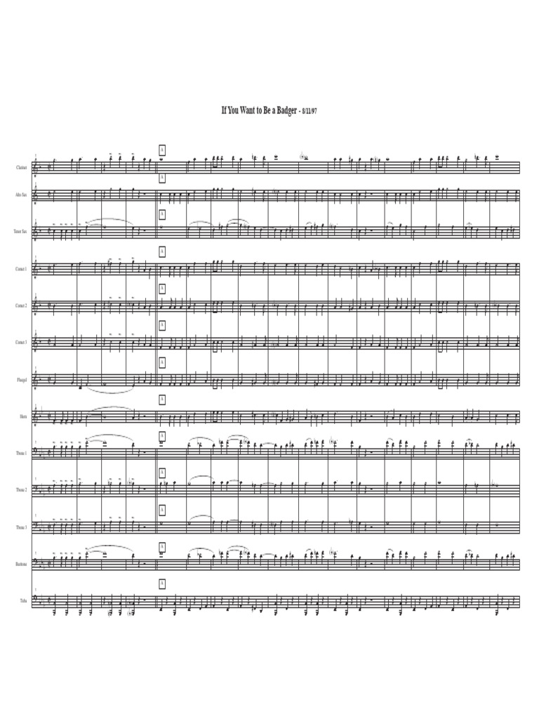 If You Want To Be A Badger Score | PDF | Brass Instruments | European ...