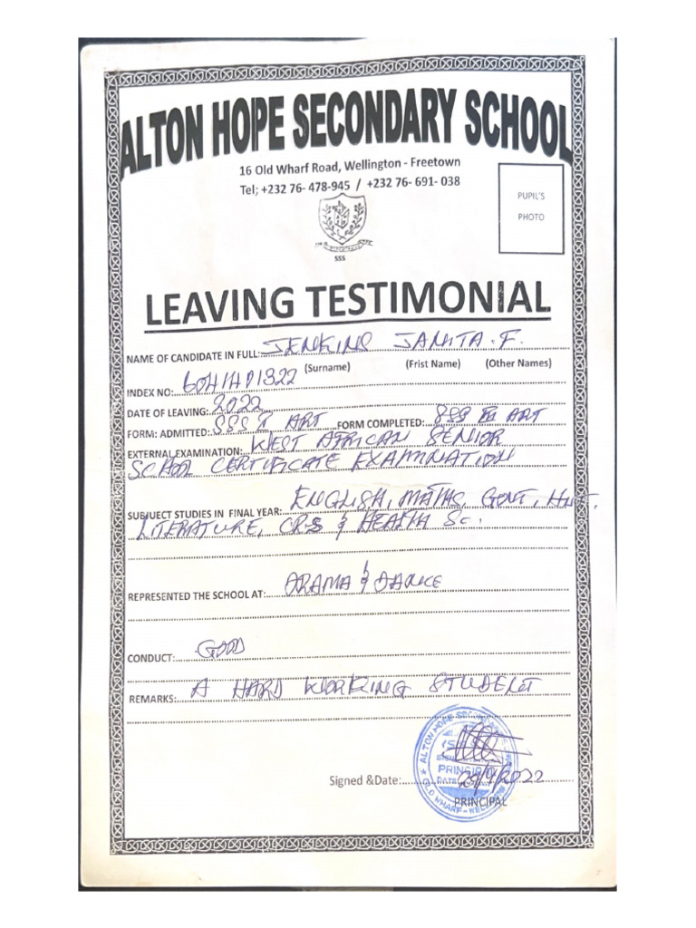 Alton Hope Secondary Schoo | PDF