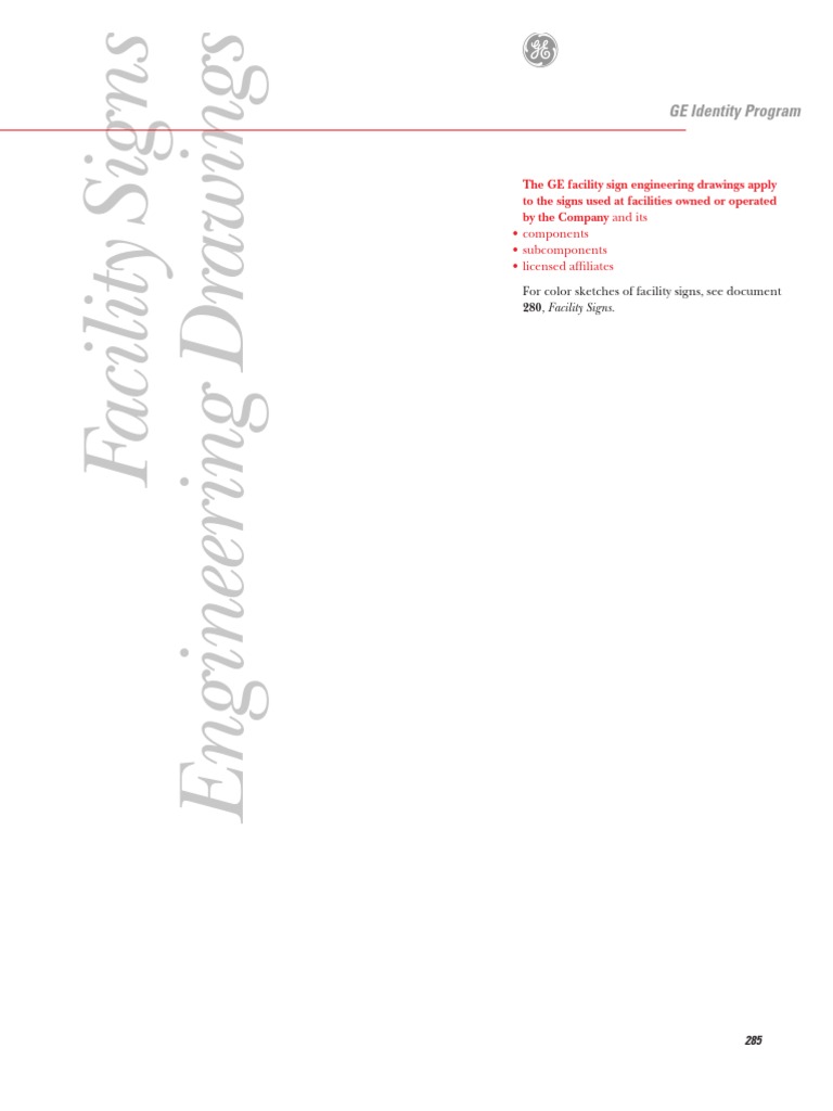 GE Facility Signs Engineering Drawings | PDF | Guarantee | Concrete