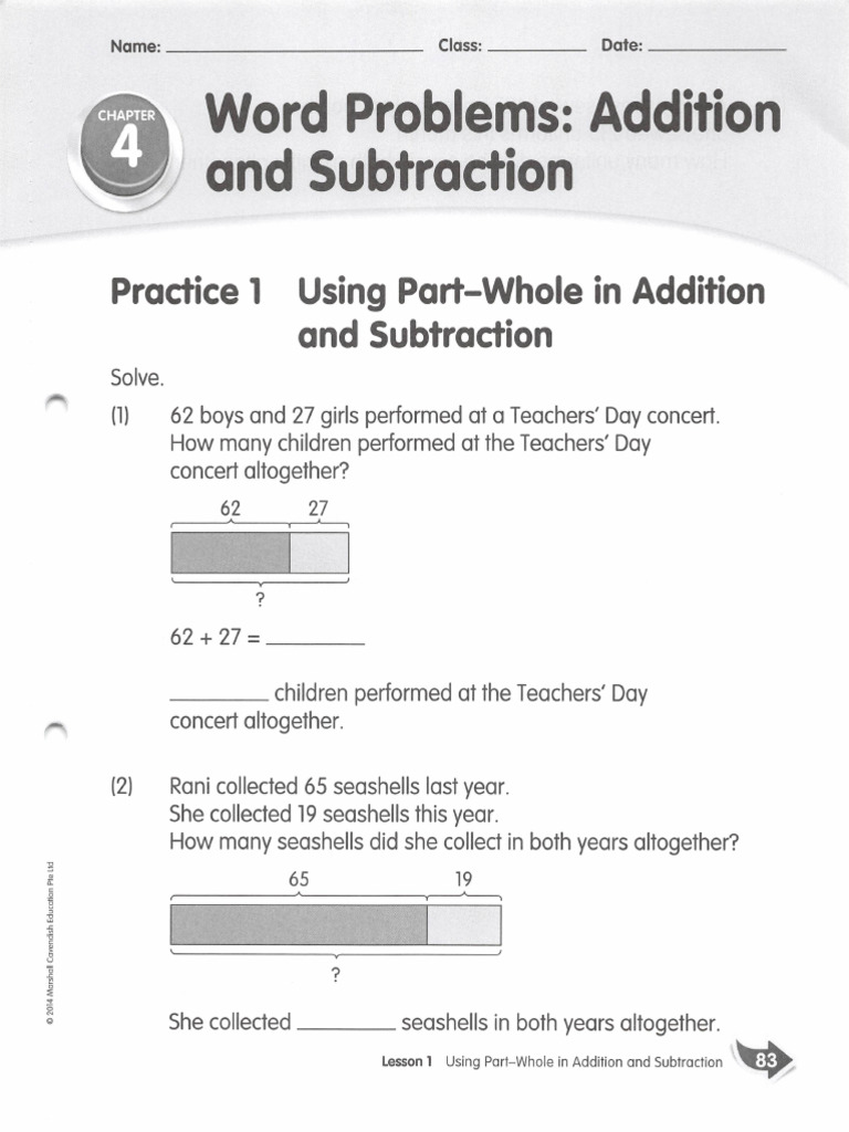Chapter 4 Word Problems Addition and Subtraction | PDF