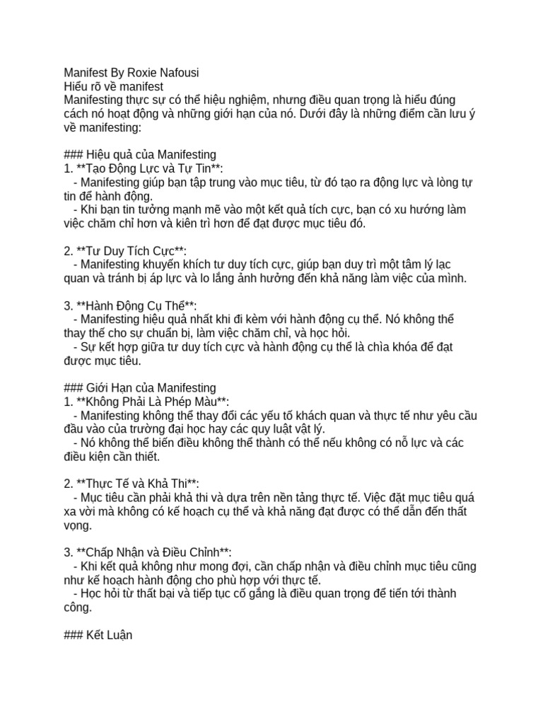 Manifest by Roxie Nafousi | PDF