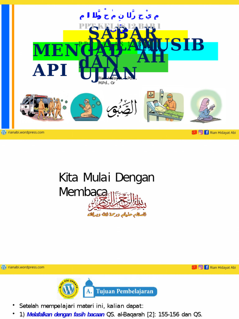 BAB 1 Sabar Dalam Menghadapi Musibah Dan Ujian (PPT Kurikulum Merdeka ...