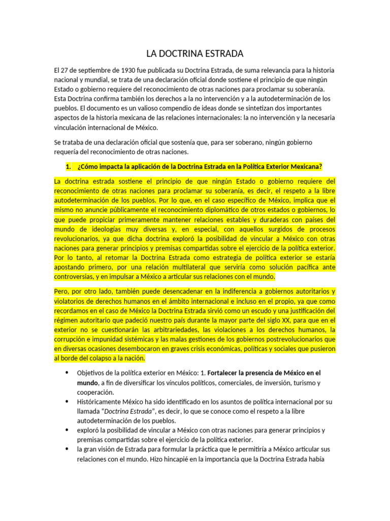 La Doctrina Estrada | PDF