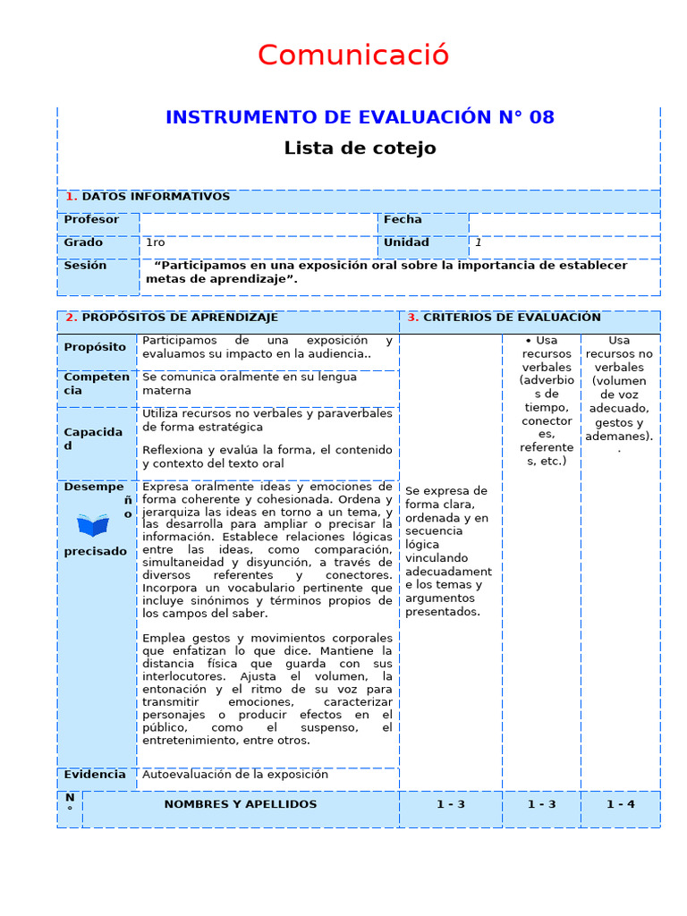 INSTRUMENTO DE EVALUACIÓN N 8 | PDF