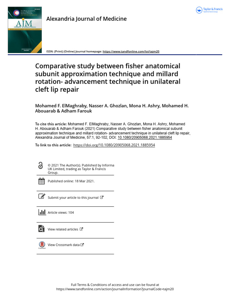 Comparative Study Between Fisher Anatomical Subunit Approximation ...