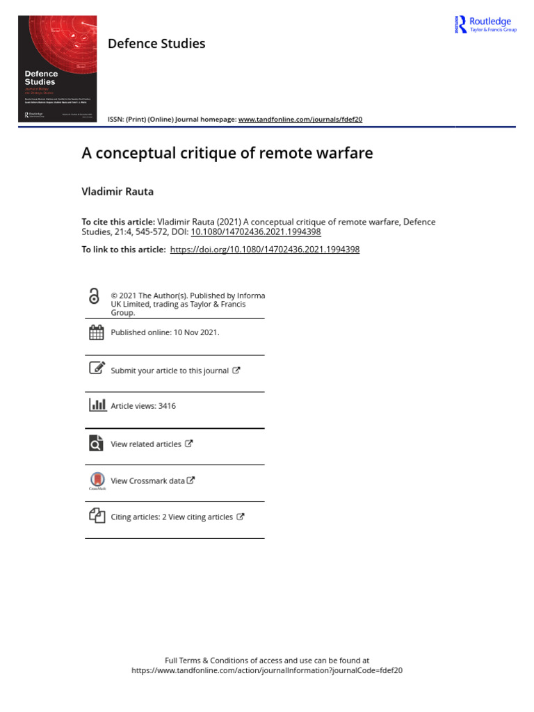 A Conceptual Critique of Remote Warfare | PDF | Concept | Finance ...