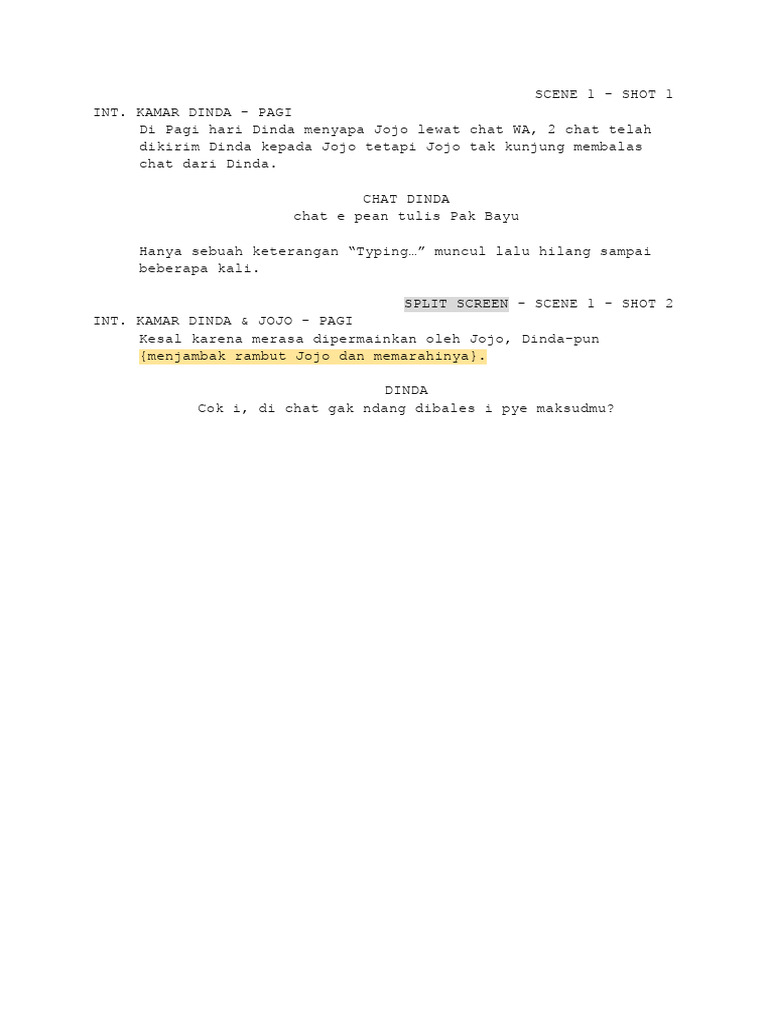 Script - Mata Minus Tak Membuat Cintaku Pupus | PDF