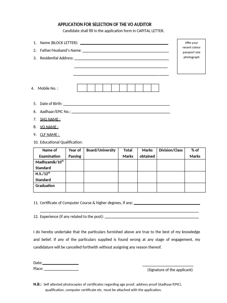 Application - Format VO AUDITOR | PDF