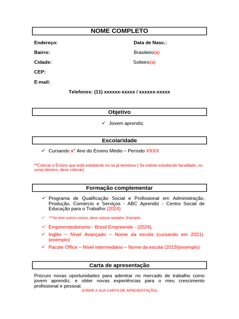 Modelo CV 2024 | PDF