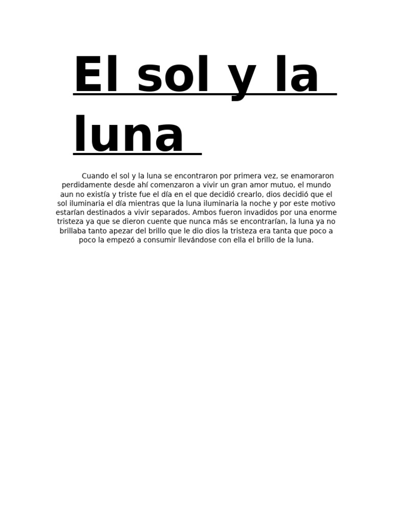 El Sol y La Luna | PDF