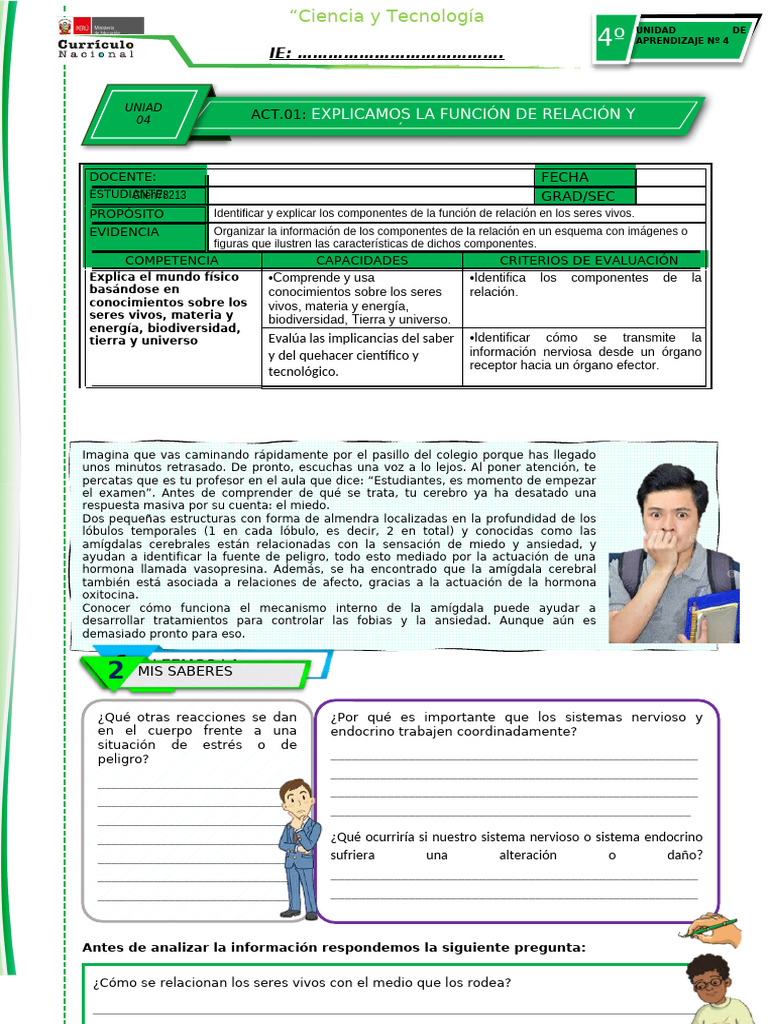 A-4º Act 1-Cyt-Und 4 - Sem 1 | PDF