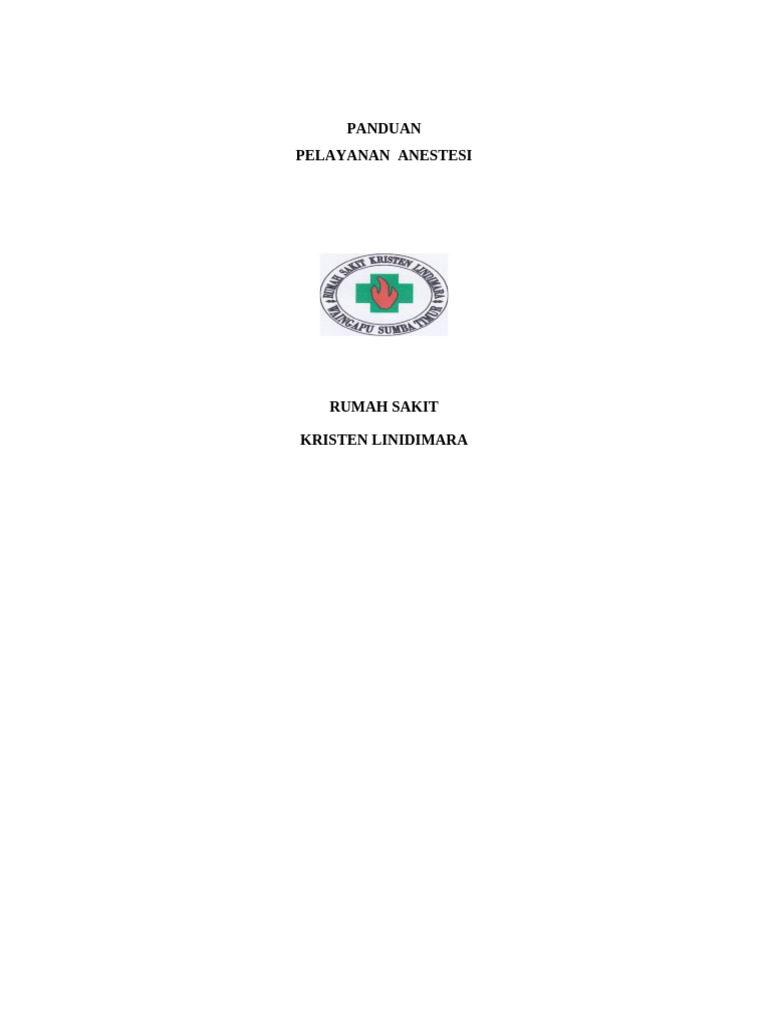 Panduan Pelayanan Sedasi - Anestesi RSK LINDIMARA | PDF