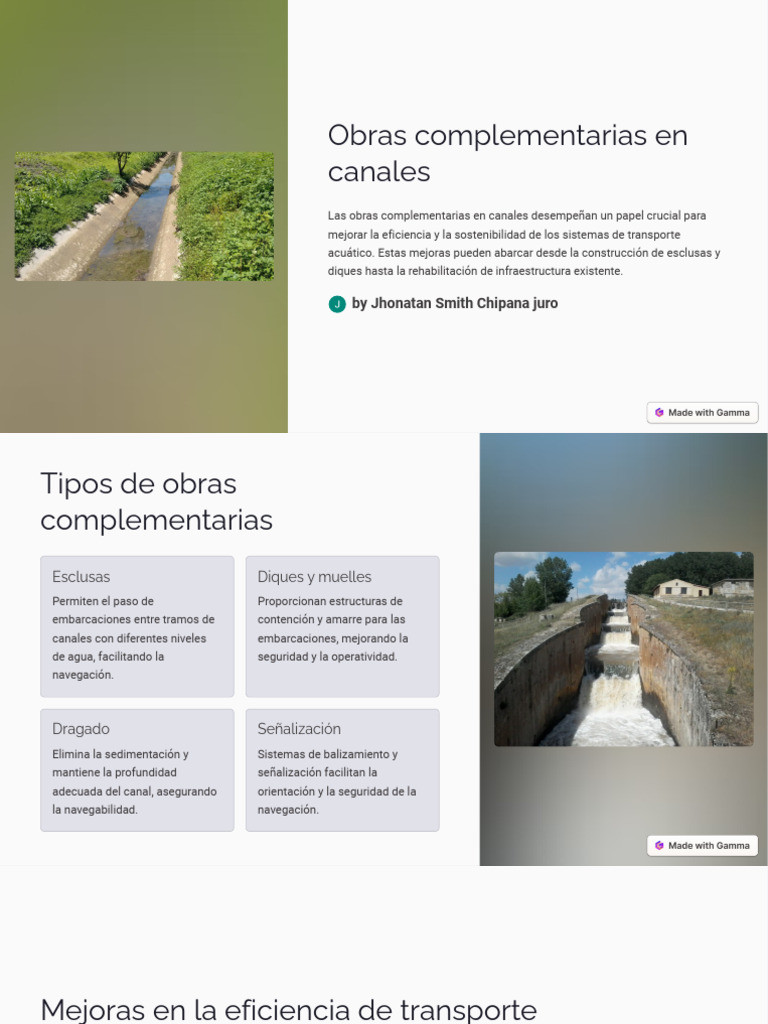 Obras Complementarias en Canales | PDF