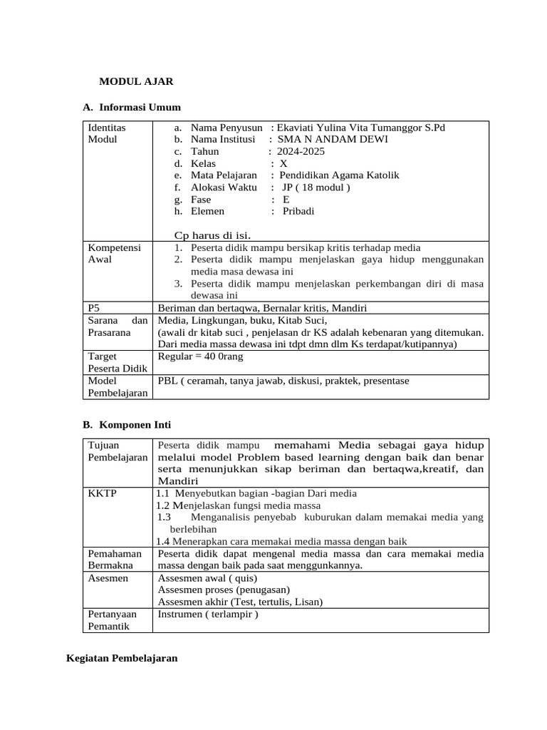 Fix .. MODUL AJAR | PDF