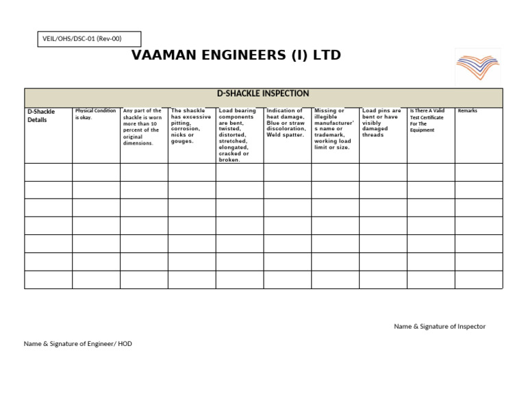 D-Shackle Inspection | PDF