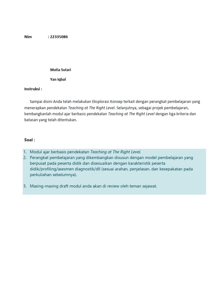 Draft Modul TaTRL-1 | PDF