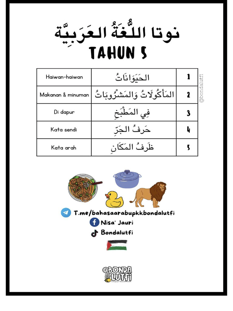 Full Nota Bahasa Arab Tahun 5 | PDF
