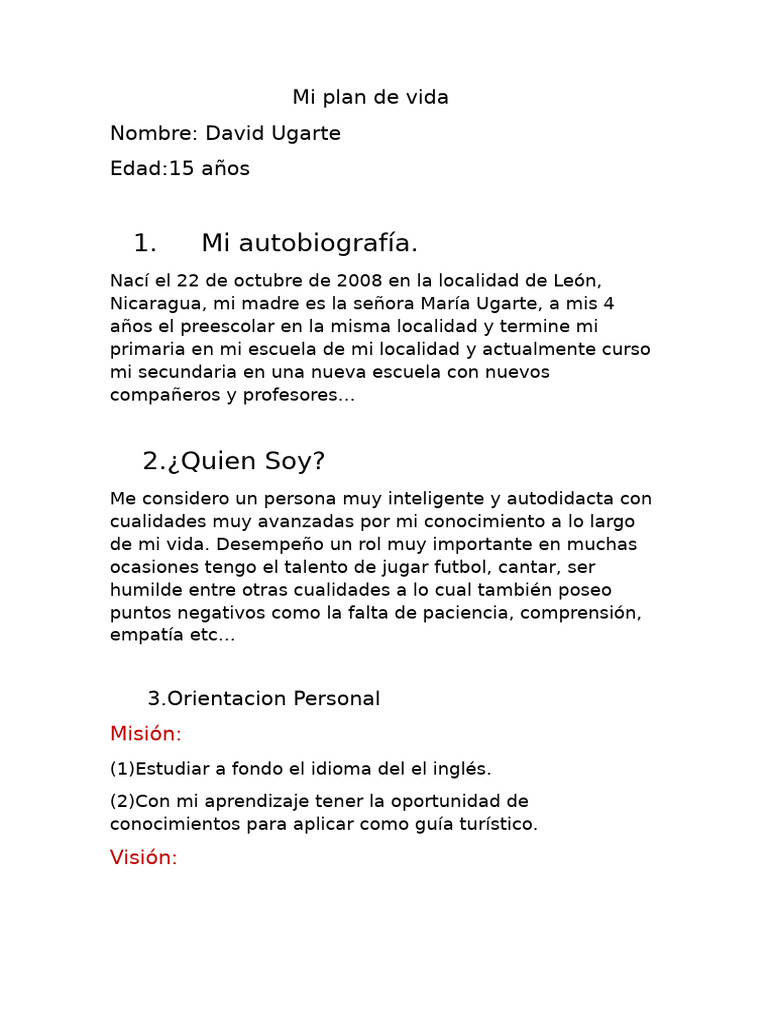 Mi Plan de Vida | PDF