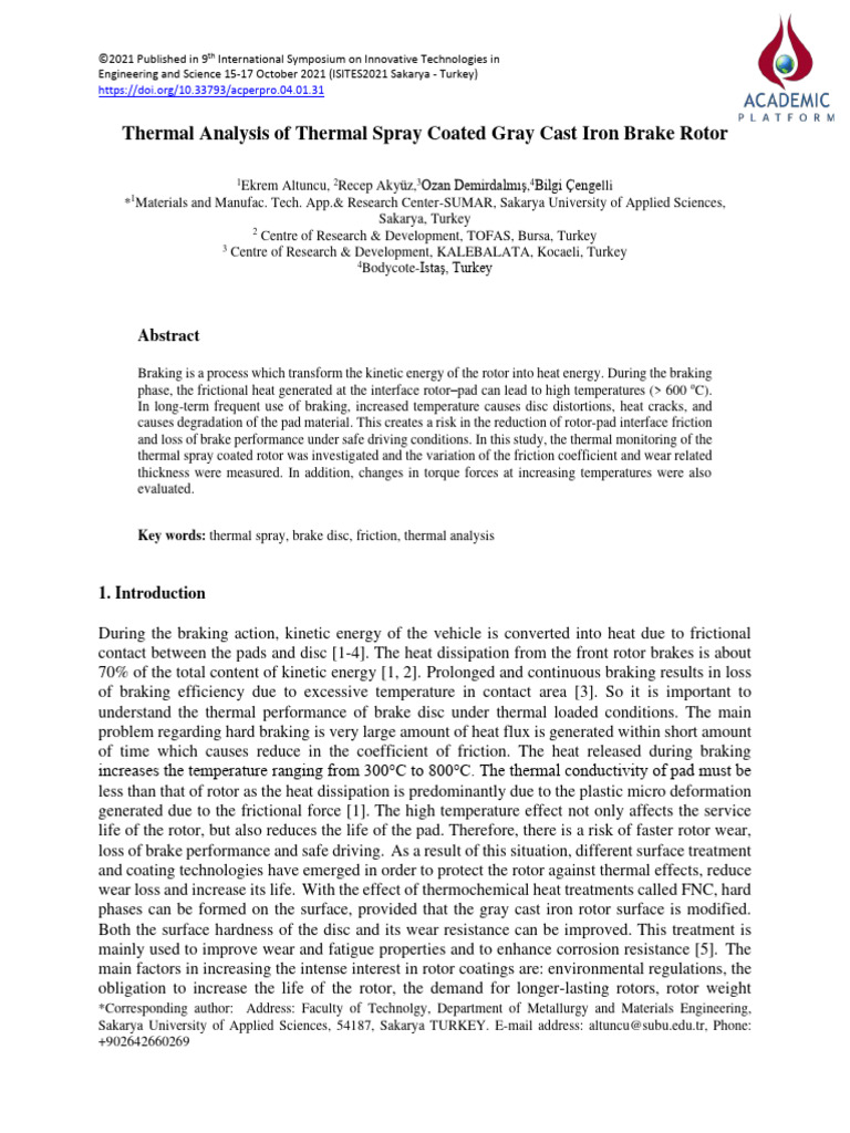 Thermal Analysis of Thermal Spray Coated | PDF