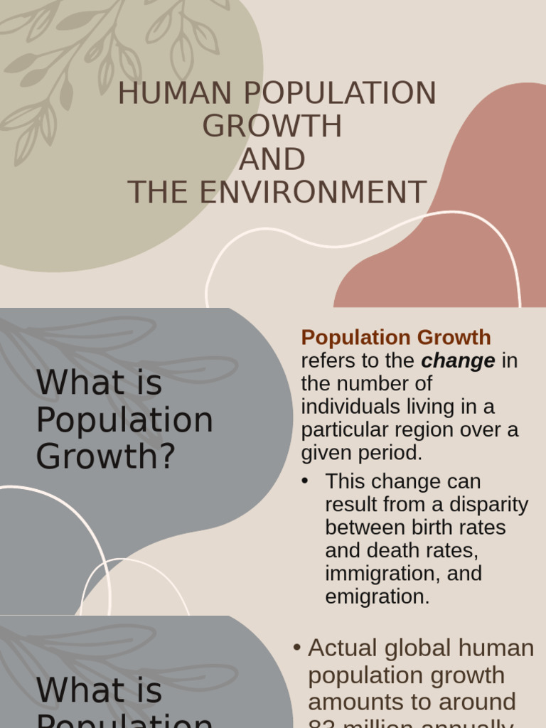 HUMAN POPULATION GROWTH and The Environment | PDF | Environmental ...
