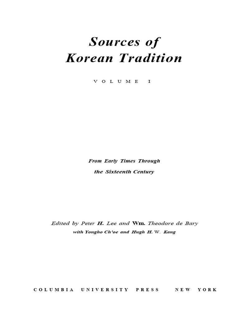 Sources of Korean Tradition Index | PDF