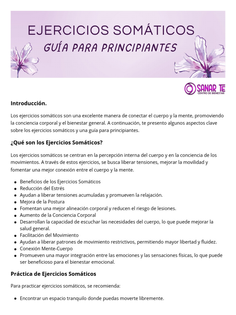 Guia Practica Ejercicios Somáticos | PDF