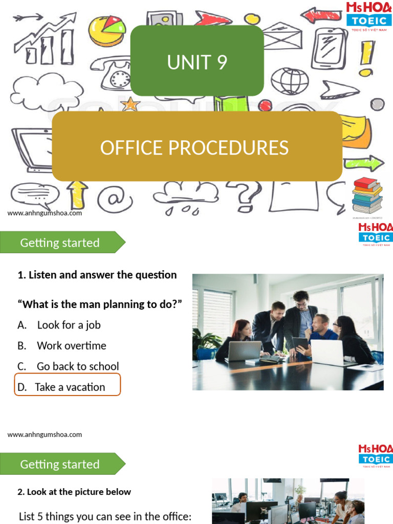 Unit 9. Office - Procedures | PDF | Photocopier | Fluorescent Lamp