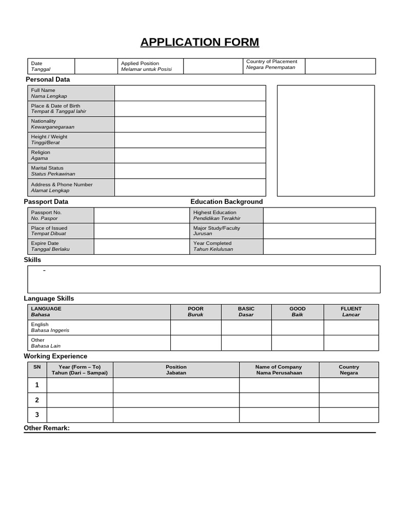Aplication Form | PDF