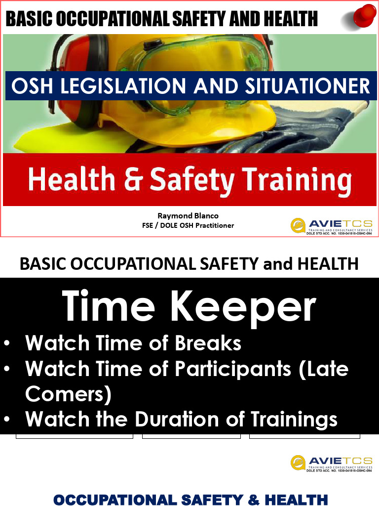 1 OSH Legislation & OSH SItuationer 2019 January | PDF