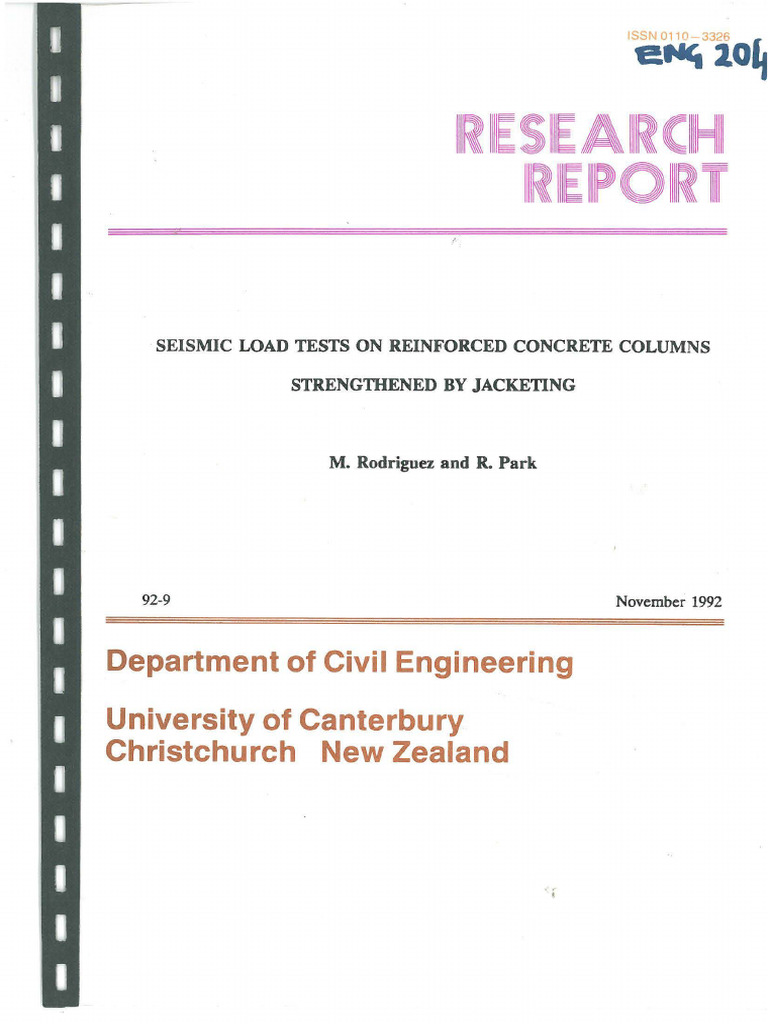 204 Seismic Load Tests RC Columns Jacketing 1992 (RC Column Jacketing ...