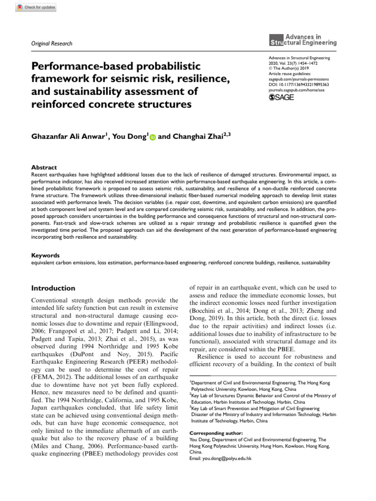 Anwar-Et-Al-2019-Performance-Based-Probabilistic-Framework-For-Seismic-Risk-Resilience-And ...