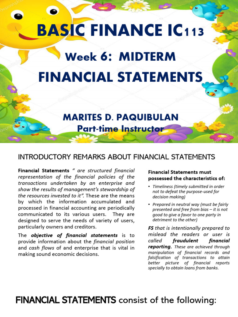 Financial Statements Overview and Preparation | PDF | Balance Sheet ...