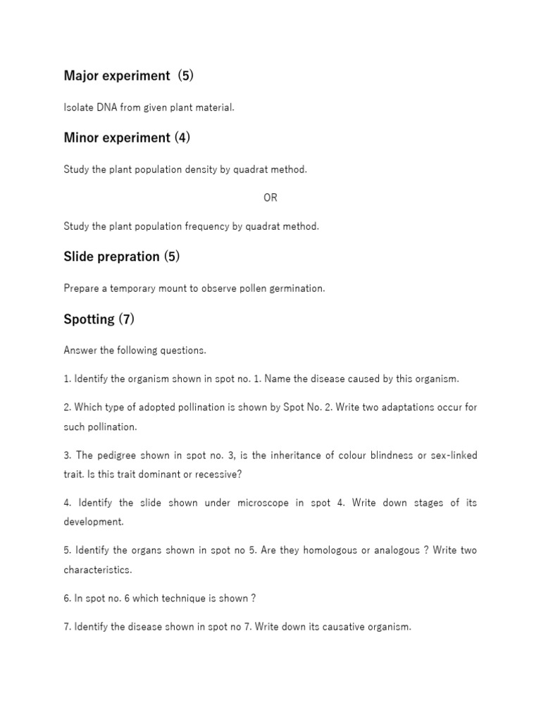 12th practical exam paper | PDF