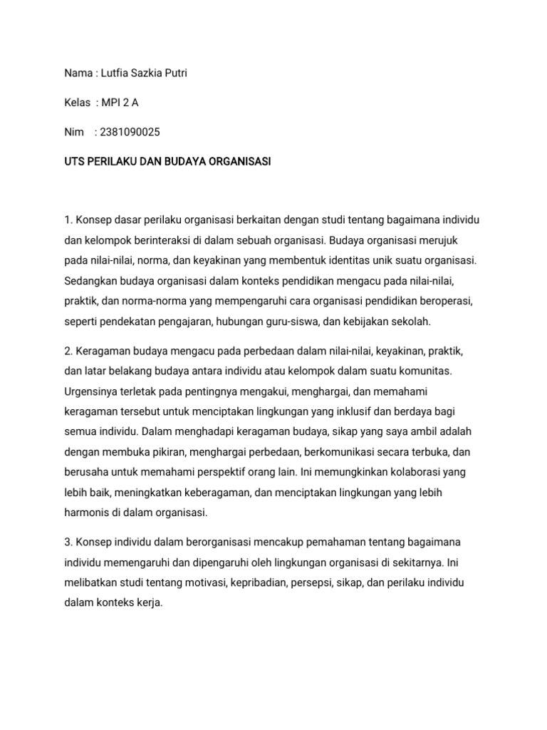 Uts Pbo Lutfia Sazkia Putri | PDF