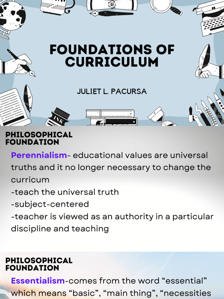 Foundations of Curriculum (Philo &psy) | PDF