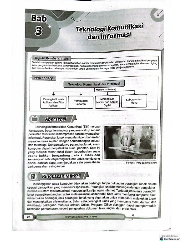 Teknologi Informasi Dan Komunikasi Kelas 8 | PDF