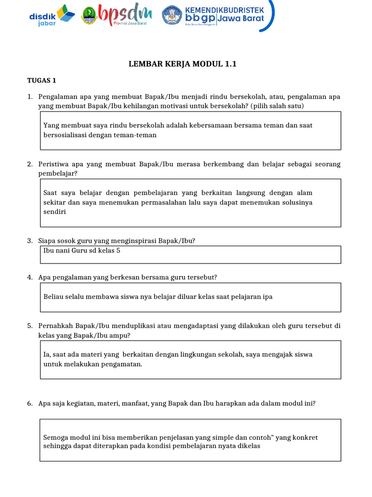LK Modul 1.1 Level 1 - Dini Handayani - Dini Handayani | PDF