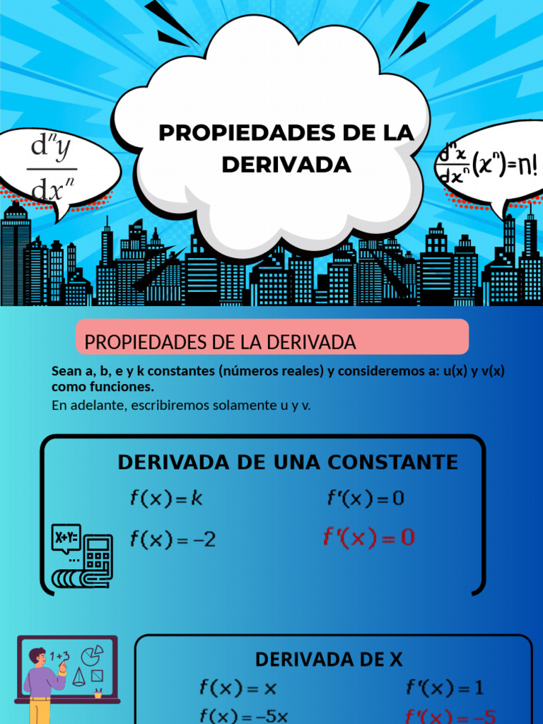 Propiedades de la Derivada en Cálculo | PDF | Métodos y materiales de ...