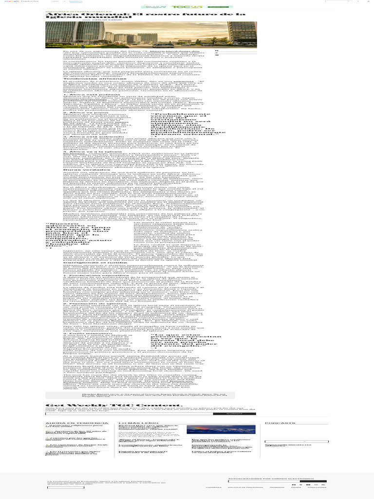 East Africa: Future Face of The Global Church | PDF